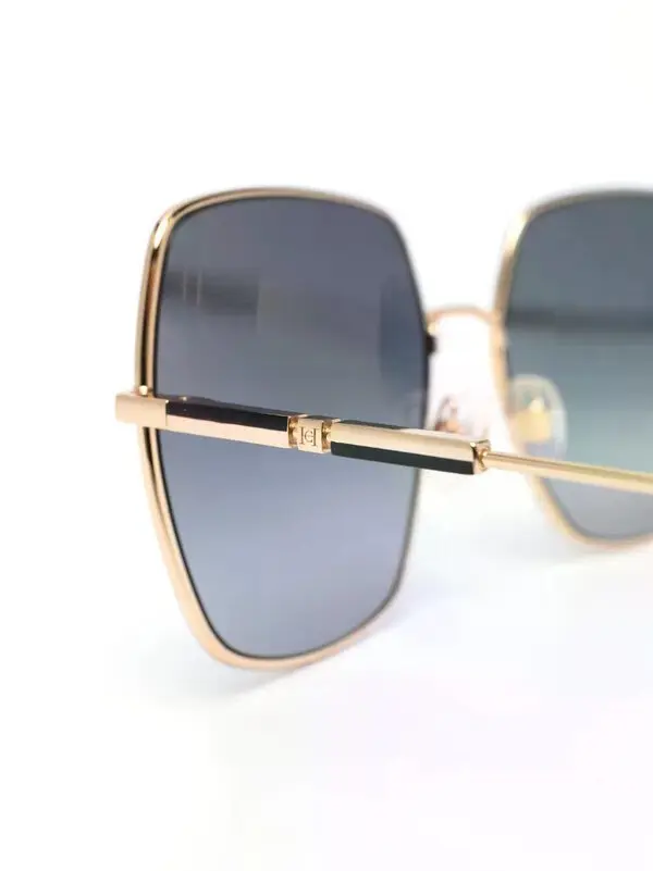 Carolina Herrera Logo Engraved Square Frame Sunglasses