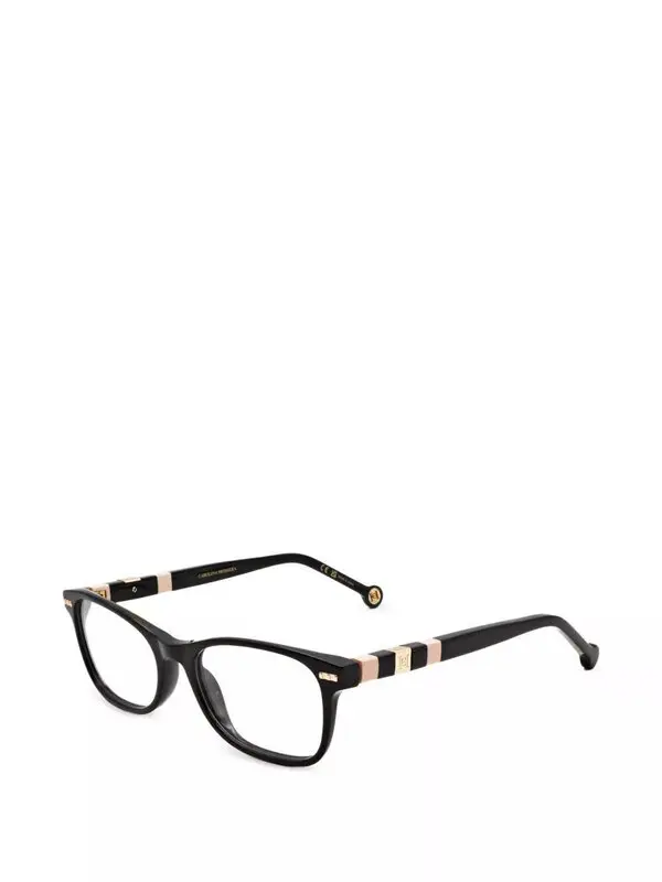 Carolina Herrera Square Frame Eyeglasses With Logo Detail - Black