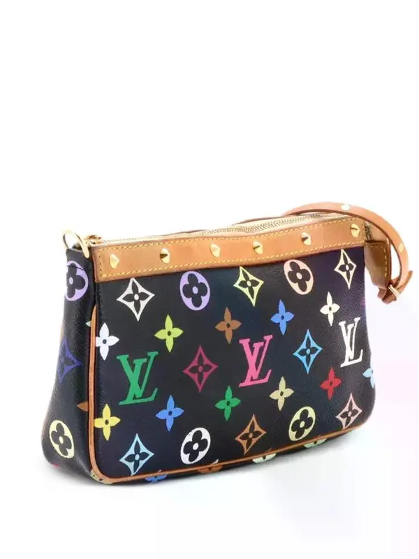 LOUIS VUITTON Pochette Accessoires Monogram Multicolor Clutch Bag - Black