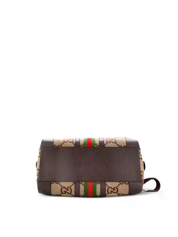 Gucci Savoy Web Convertible Duffle Bag Jumbo Gg Canvas Large Travel Bag