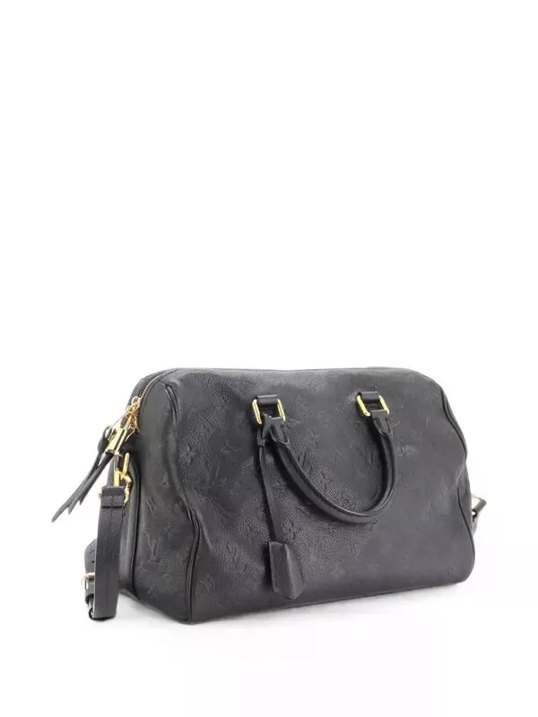 LOUIS VUITTON Speedy Bandouliere Monogram Empreinte Leather 30 Satchel - Black
