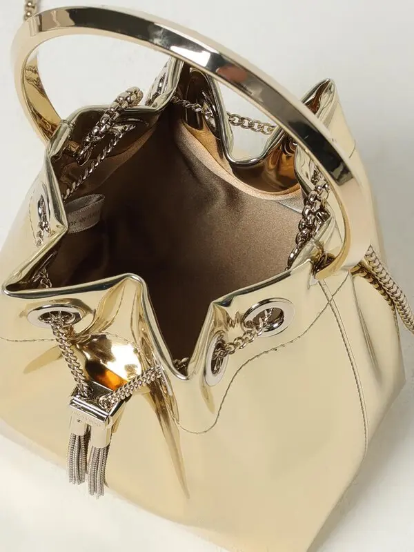 JIMMY CHOO Mini Bucket Bag With Hoop Handle - Gold