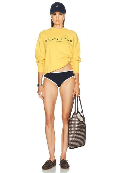 SPORTY & RICH Title Embroidered Crewneck Sweatshirt