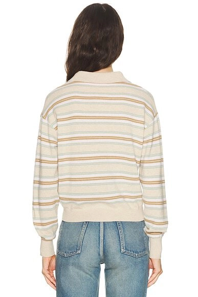 Guest In Residence Collegiate Stripe Polo Sweater
