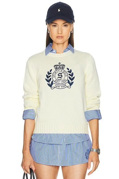 SPORTY & RICH Ny Crest Knitted Sweater