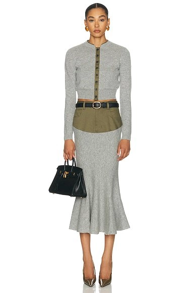 SELF-PORTRAIT Contrast Placket Cardigan