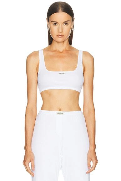 Sporty & Rich Signature Logo Ribbed Bralette