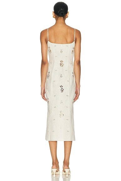 MIRROR PALAIS Regina Eyelet Linen Dress