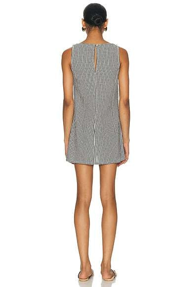 Donni. Cotton Gingham Boatneck Dress