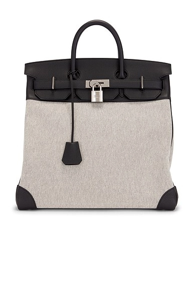 Hermès Toile & Evercolor Haut A Courroies Birkin 40 Handbag