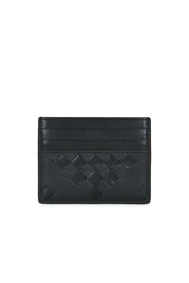 Bottega Veneta Intrecciato Credit Card Case Diamonds Dover - Black