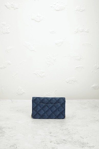 Chanel Denim Printed Wallet On Chain