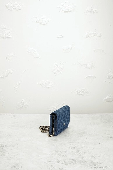 Chanel Denim Printed Wallet On Chain
