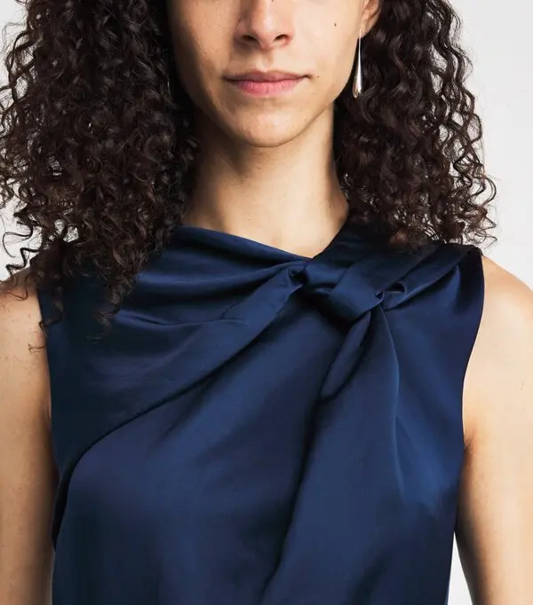 Erdem Embroidered Satin Pencil Gown