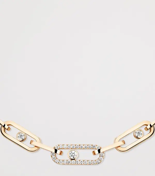 Messika Move Link Pink And Diamond Necklace