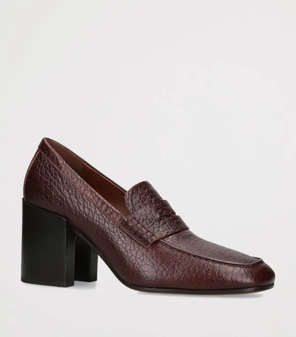 Dries Van Noten Leather Heeled Loafers - Burgundy