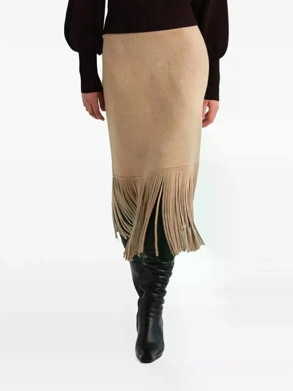 Cara Cara Delphi Fringe-trimmed Midi Skirt