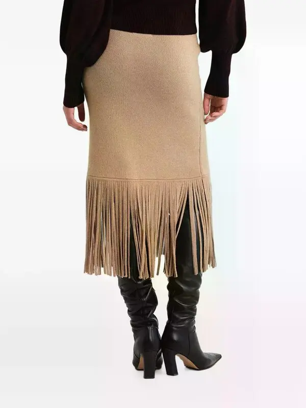 Cara Cara Delphi Fringe-trimmed Midi Skirt