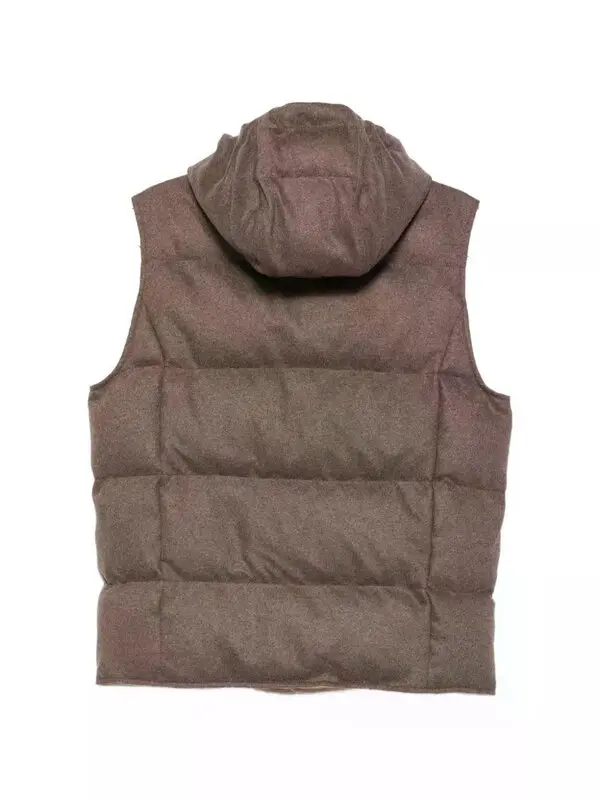 Eleventy Quilted Gilet With Drawstring Hood