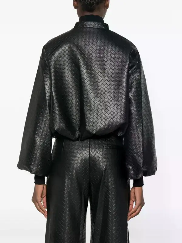 Imperial Woven-effect Balloon-sleeve Jacket