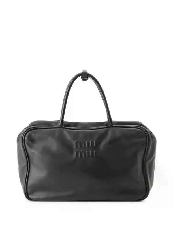 Miu Miu 2010-2026 Large Soft Calf Softy Beau Top Handle Bag Satchel - Black