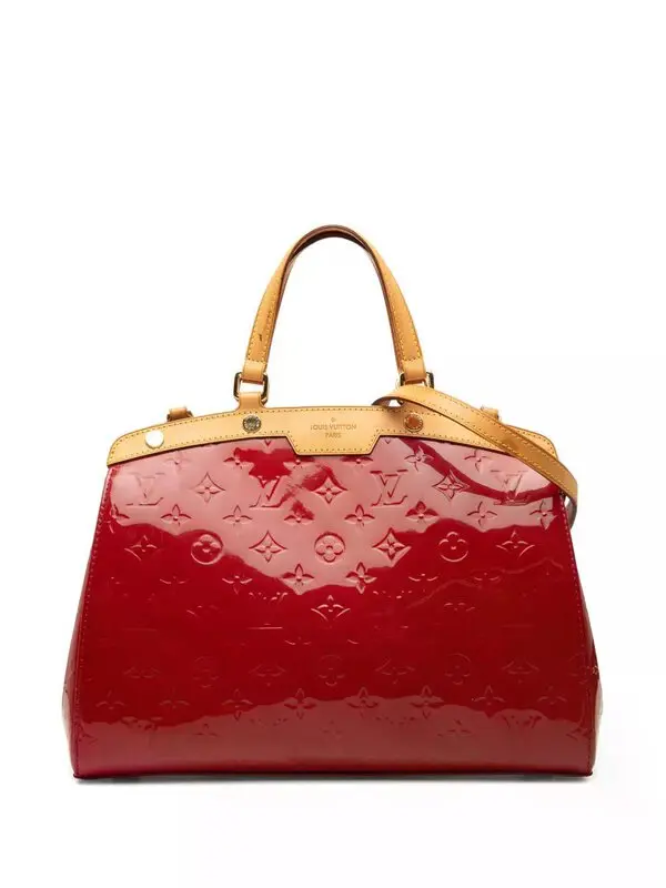 LOUIS VUITTON Monogram Vernis Brea Mm Satchel - Red