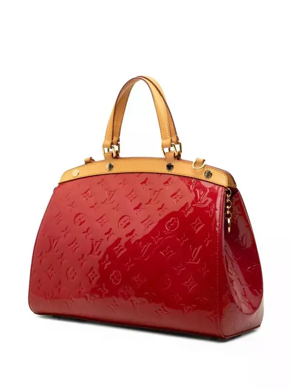 LOUIS VUITTON Monogram Vernis Brea Mm Satchel - Red