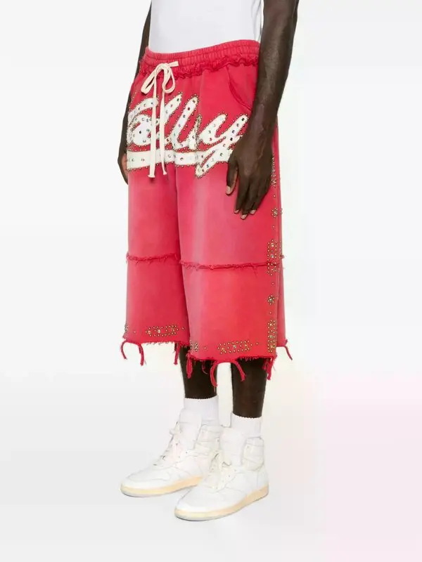 VALE FOREVER Stud-embellished Frayed Shorts