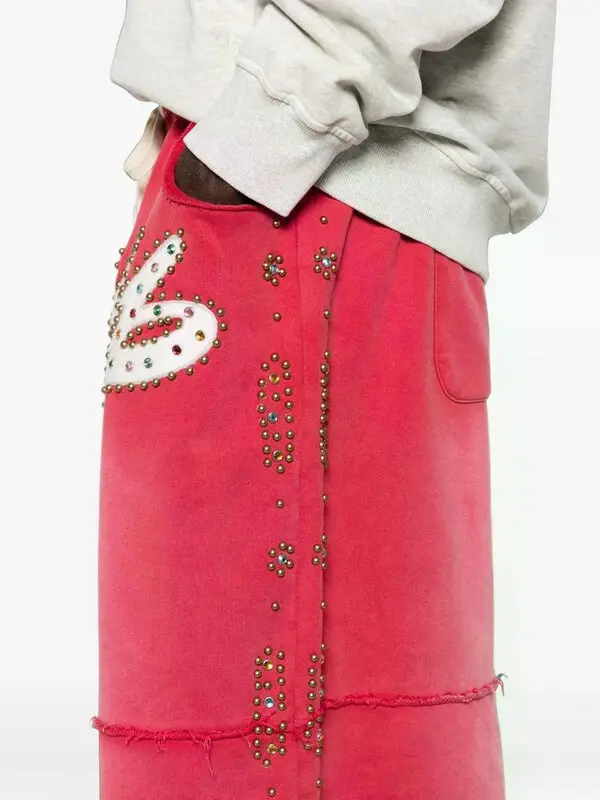 VALE FOREVER Stud-embellished Frayed Shorts