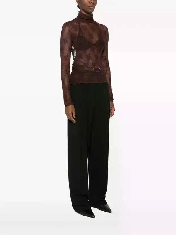 Imperial Lace-pattern High-neck Top