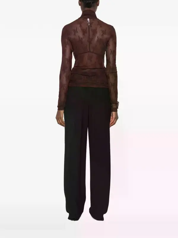Imperial Lace-pattern High-neck Top