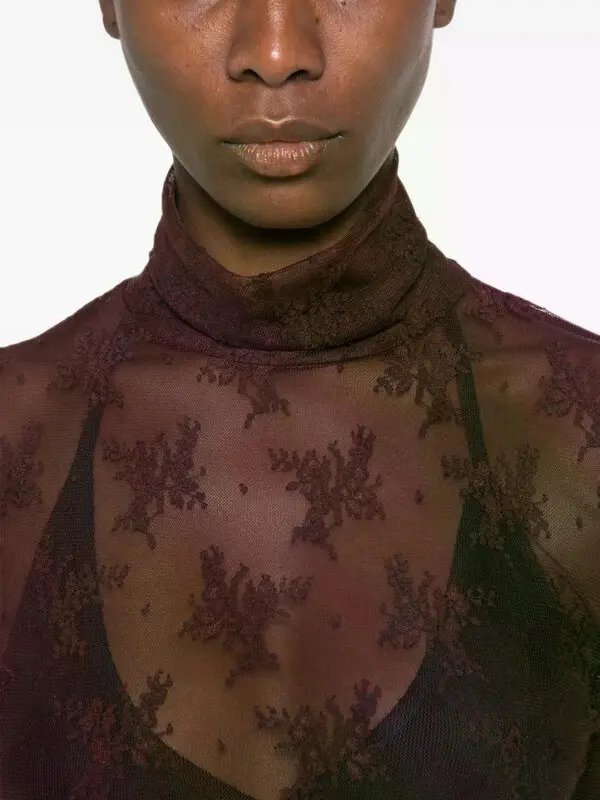 Imperial Lace-pattern High-neck Top
