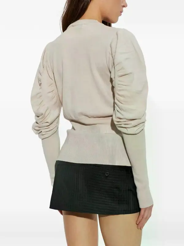 VIVIENNE WESTWOOD Eli Ruched Sleeve Cardigan - Neutrals