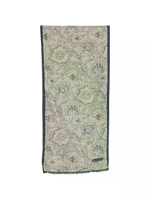 Kiton Paisley-print Frayed Scarf - Neutrals