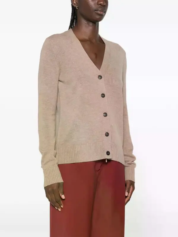 Max Mara Logo-embroidered Elbow Patch Cardigan