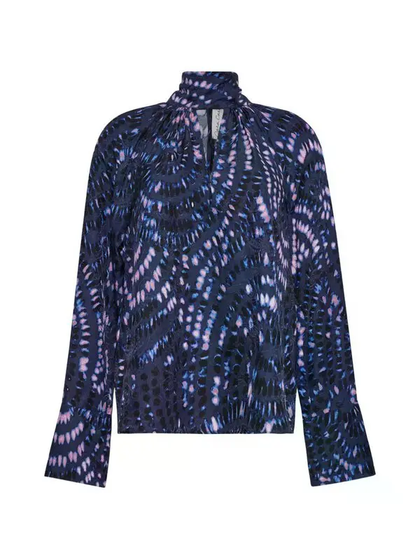 Cara Cara Sundance Pussy-bow Printed Blouse