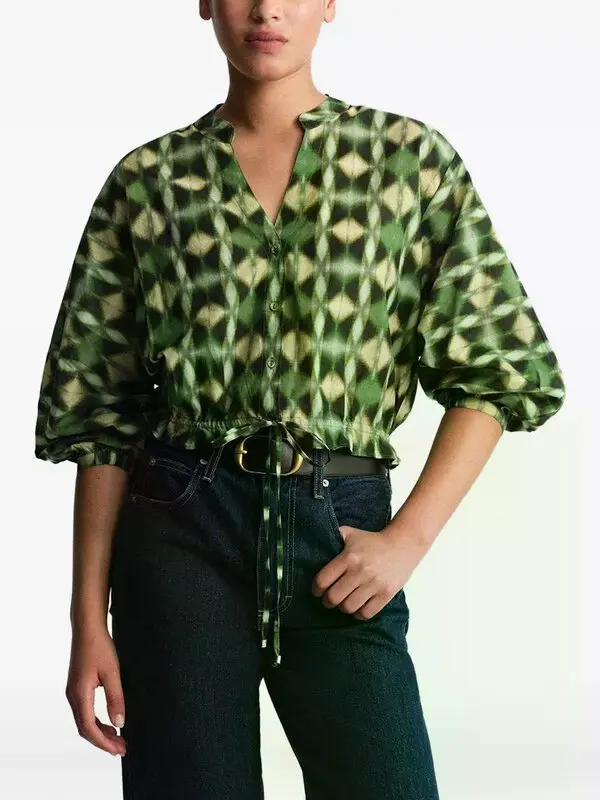 Cara Cara Perrin Geometric-print Blouse