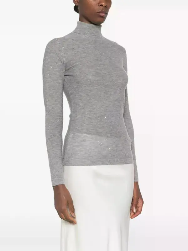 Fabiana Filippi Sequin Embellished Turtleneck Sweater