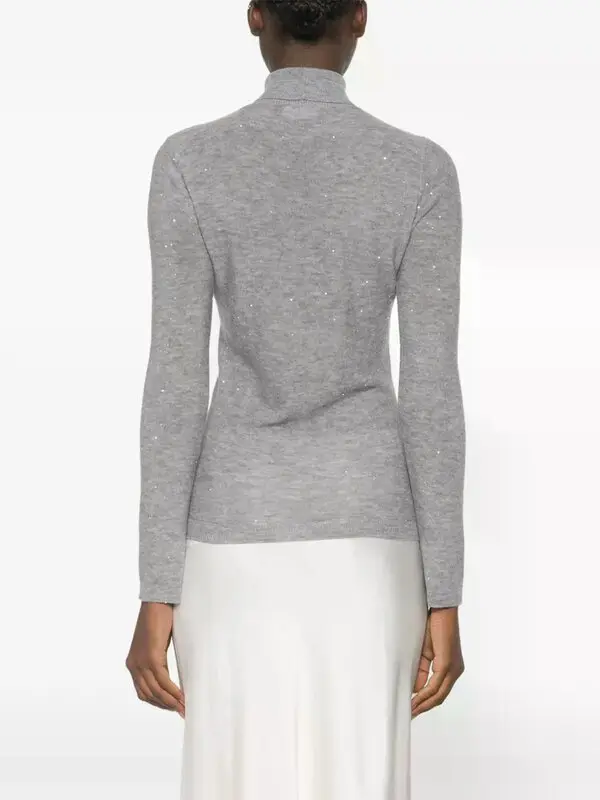 Fabiana Filippi Sequin Embellished Turtleneck Sweater