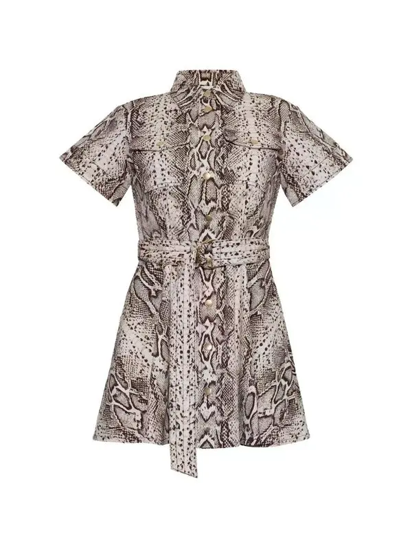 Cara Cara Walter Snake-print Mini Dress - Neutrals