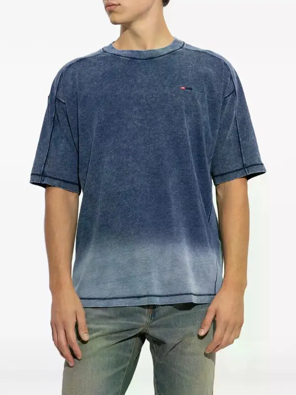 DIESEL® Ombré-effect Logo-embroidered T-shirt