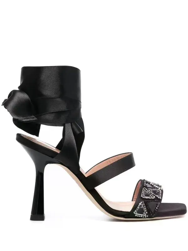 Alberta Ferretti 105mm Bead-embellished Lace-up Sandals