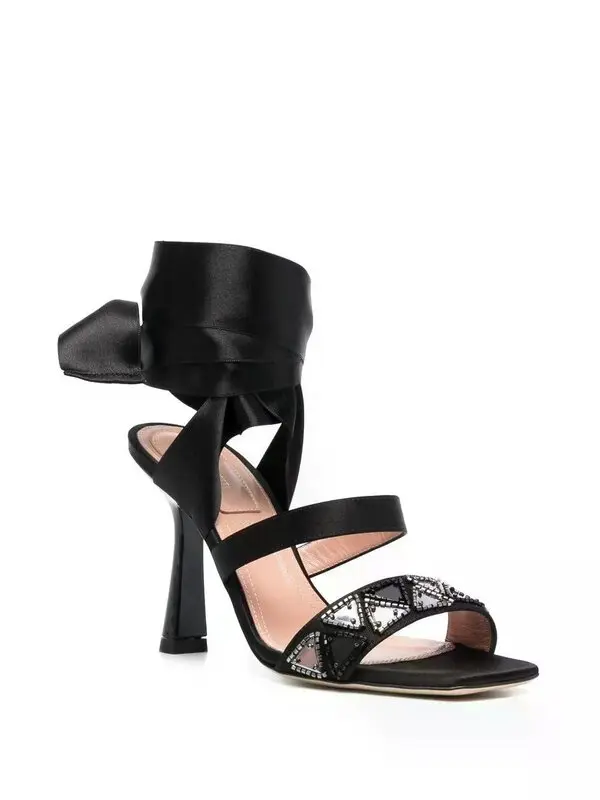 Alberta Ferretti 105mm Bead-embellished Lace-up Sandals