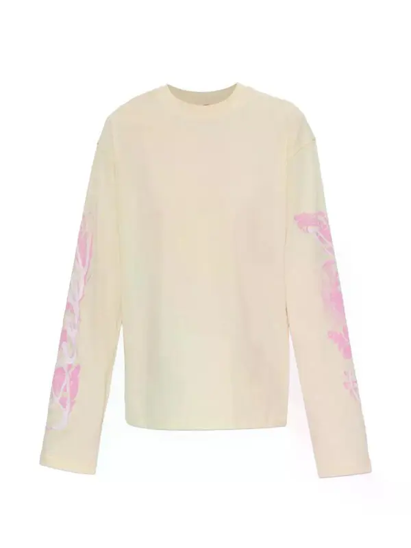 DIESEL® Long-sleeve T-shirt With Graphic Prints And Crystals