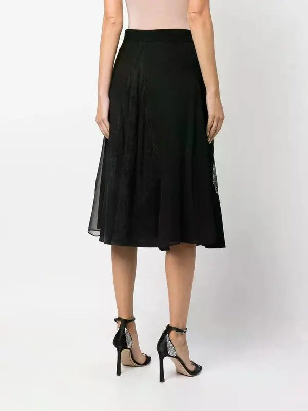 Alberta Ferretti Lace Detail Midi Skirt