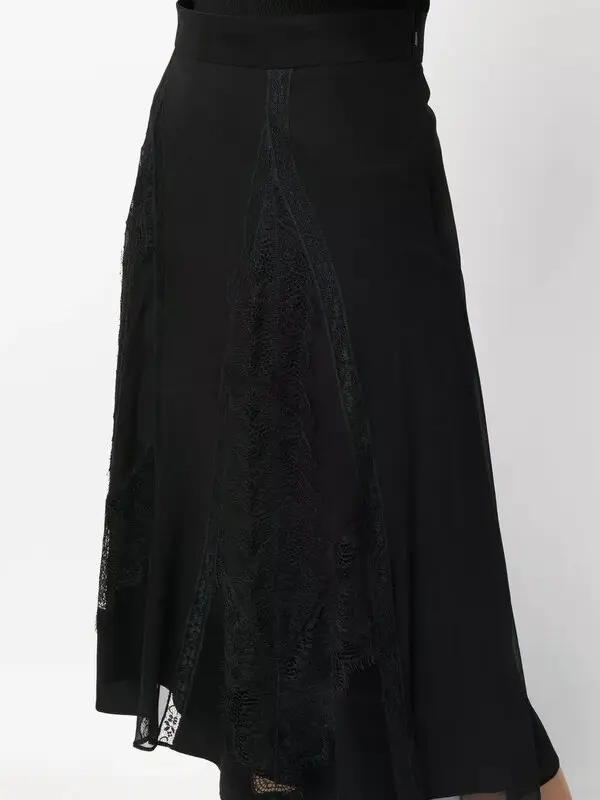 Alberta Ferretti Lace Detail Midi Skirt
