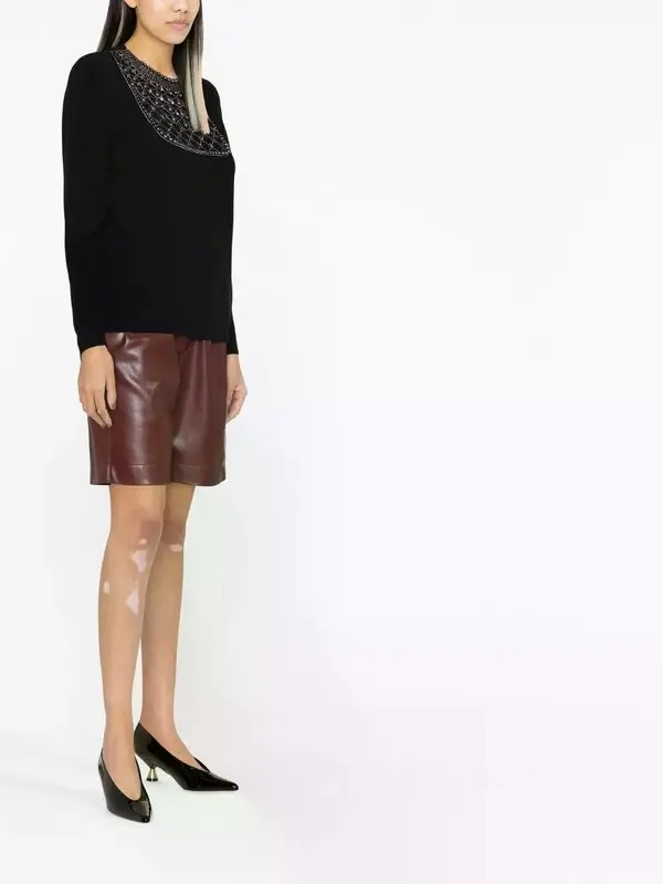 Alberta Ferretti Embellished Collar Jumper