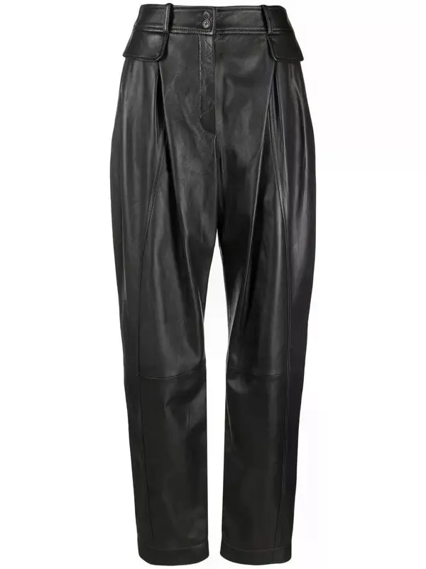 Alberta Ferretti High-waisted Leather Trousers
