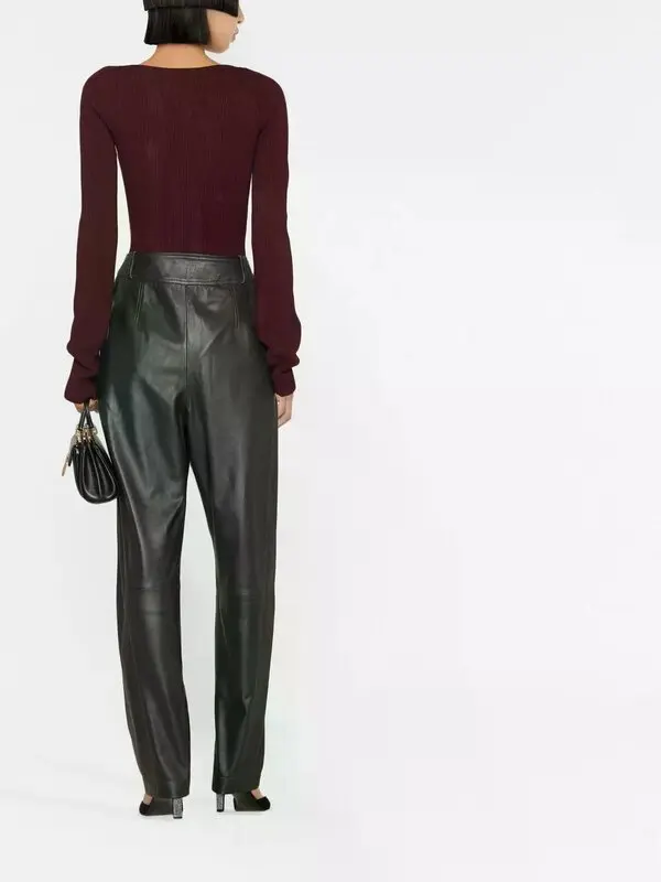 Alberta Ferretti High-waisted Leather Trousers