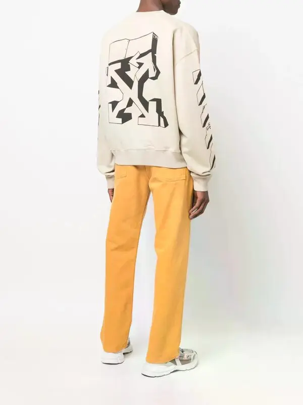 Off-White Graffiti Print Crew-neck Sweatshirt